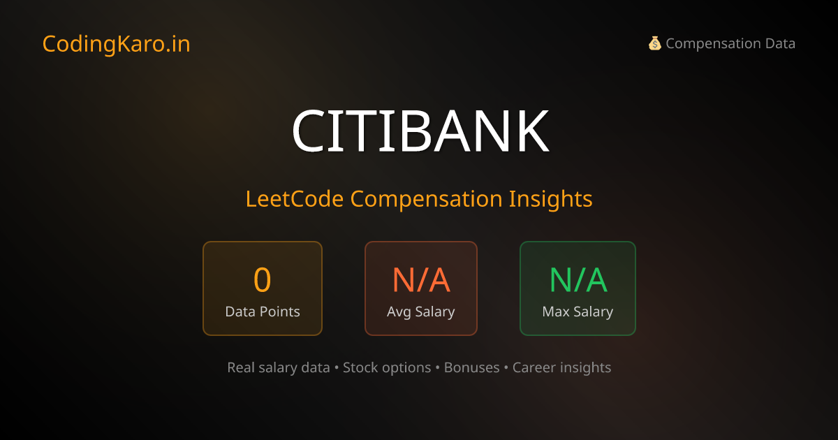 Citibank Salary & Compensation Data 2026 | 0+ Real Reports | CodingKaro