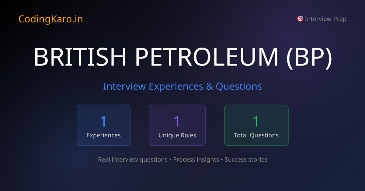 British%20petroleum%20(bp) Interview Questions & Experiences 2025 | 1 ...