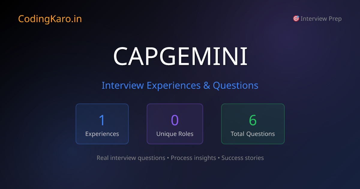 Capgemini Interview Questions & Experiences 2025 | 1+ Real Stories ...