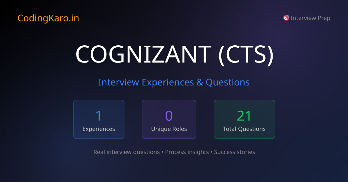 Cognizant%20(cts) Interview Questions & Experiences 2026 | 1+ Real ...