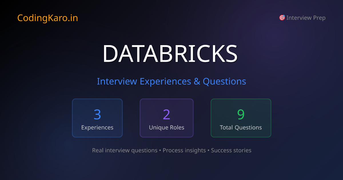 Databricks Interview Questions & Experiences 2026 | 3+ Real Stories ...