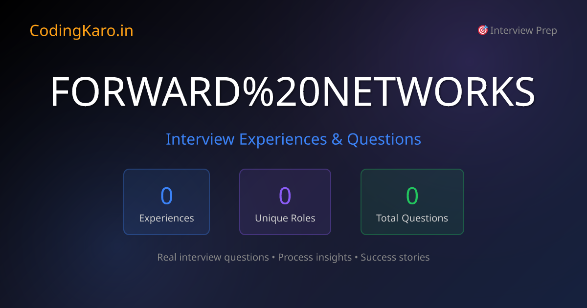 Forward%2520networks Interview Questions & Experiences 2025 | 0+ Real ...