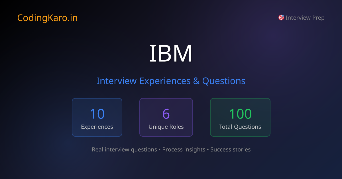 Ibm Interview Questions & Experiences 2025 | 10+ Real Stories | CodingKaro