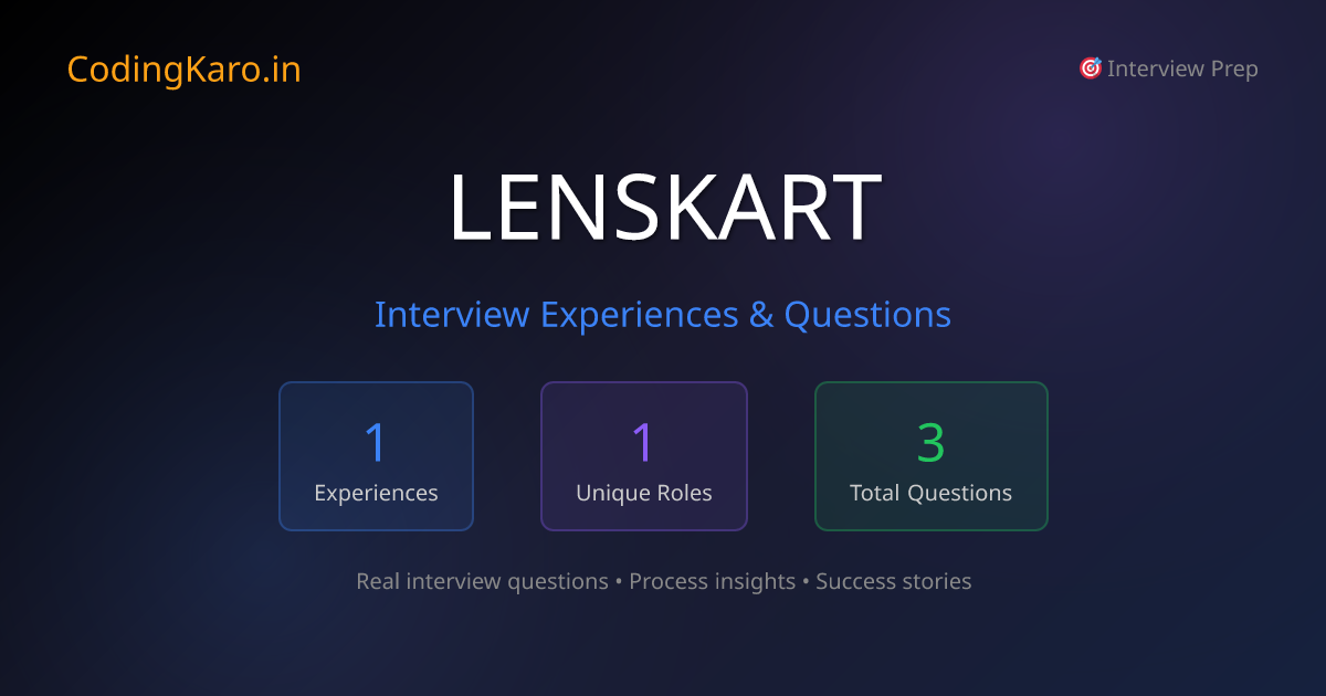Lenskart Interview Questions & Experiences 2025 | 1+ Real Stories | CodingKaro