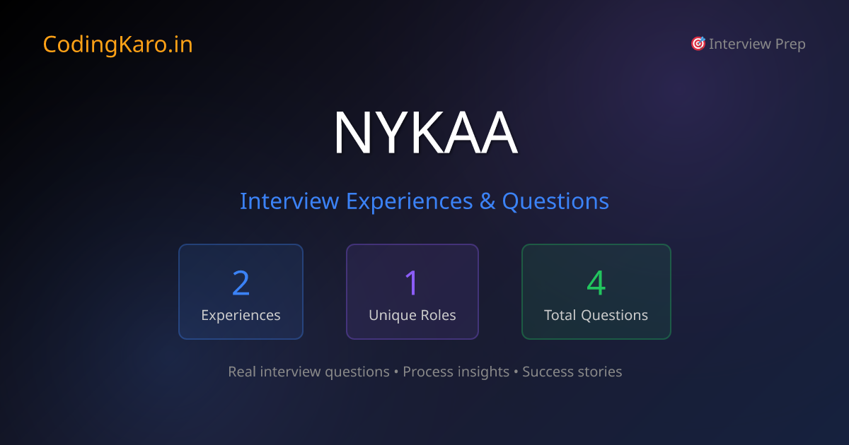Nykaa Interview Questions & Experiences 2026 | 2+ Real Stories | CodingKaro