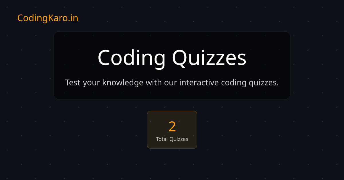 Quizzes | CodingKaro